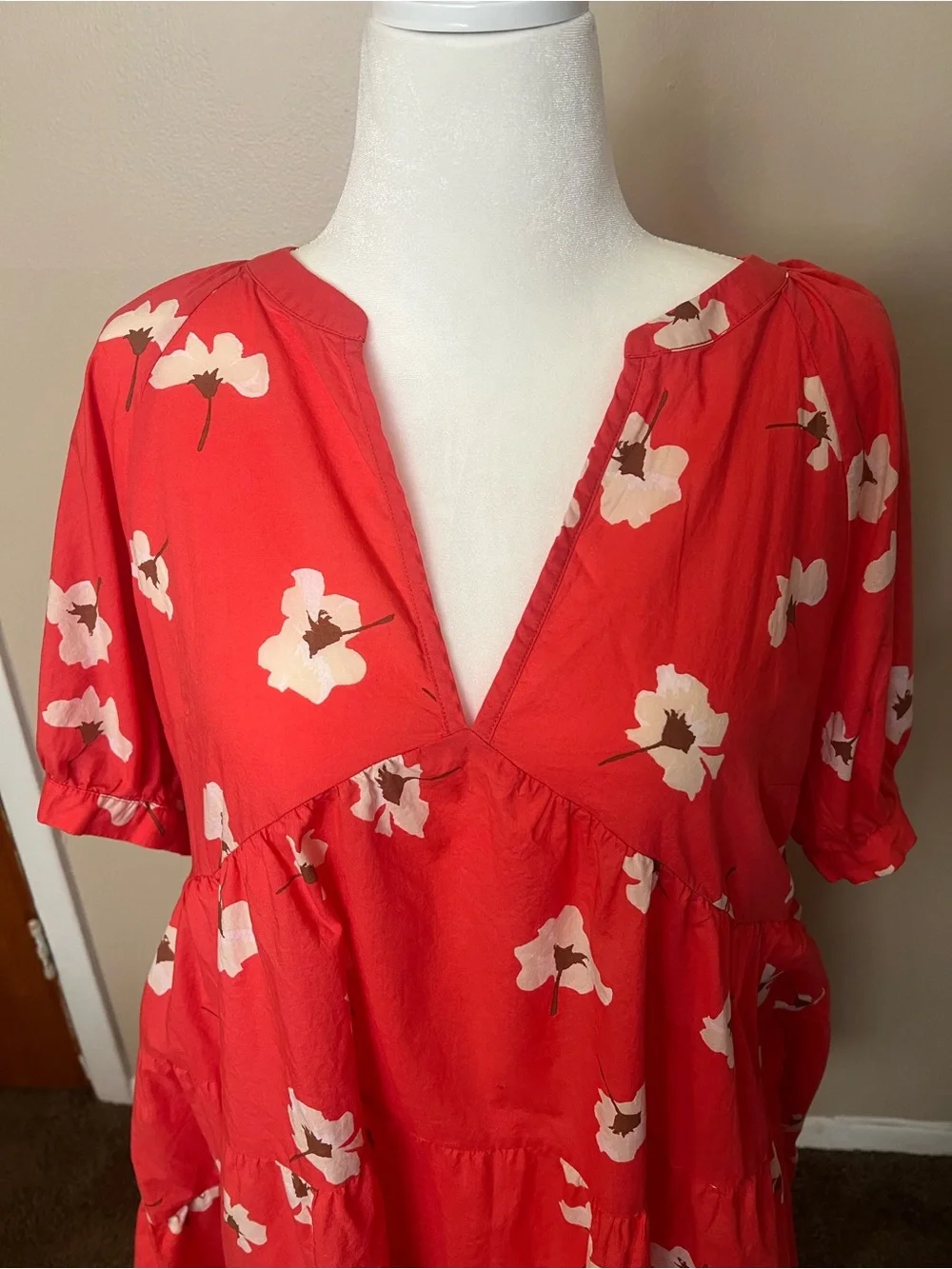 Universal Thread | Tops | Universal Thread Red Floral Vneck Babydoll ...
